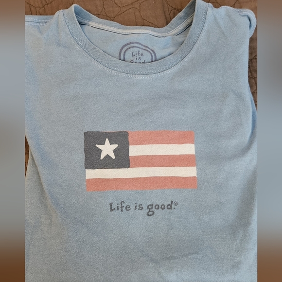Life Is Good | Tops | Life Is Good American Flag Tshirt | Poshmark